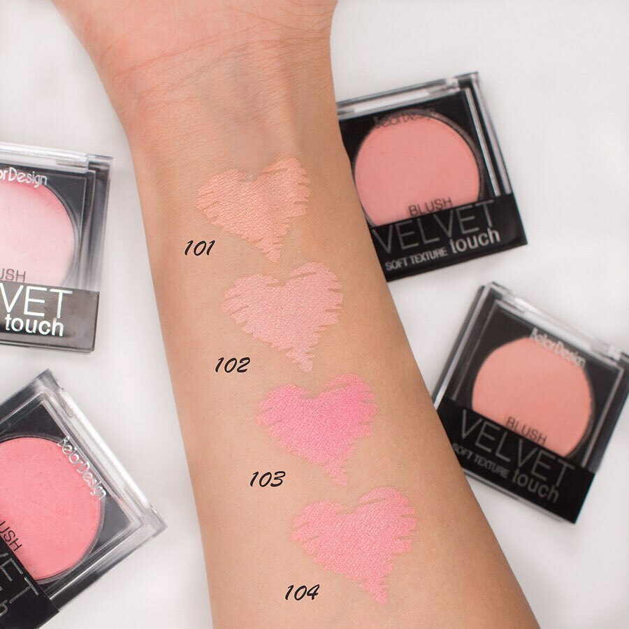 BELOR DESIGN Velvet Touch Makeup BLUSH Long Lasting Compact BLUSHER, 4 ...