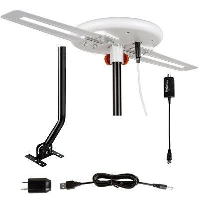 Tablo Compatible HDTV Antenna Omni-directional 4K Amplified w/ Mounting ...
