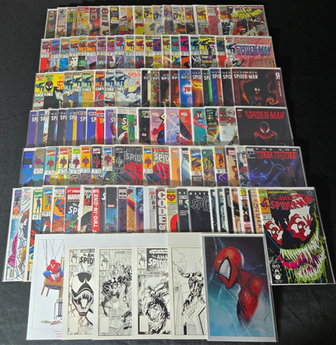 Huge Lot of 117 Spider-Man Comic Books & 6 Art Prints Amazing Miles ...