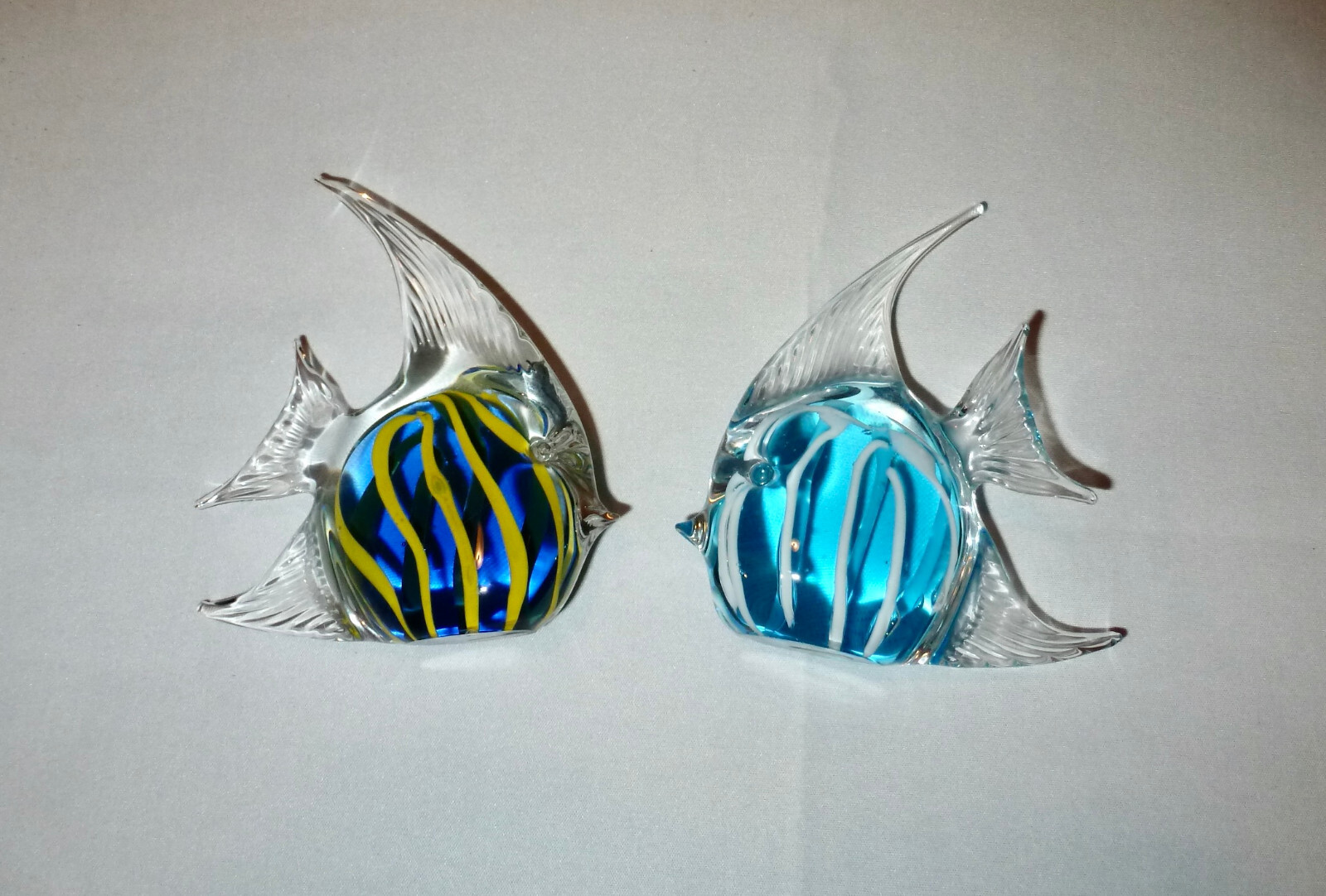 Lot of Three (3) Hand Blown Art Glass Fish Figurines Tropical Fish ...