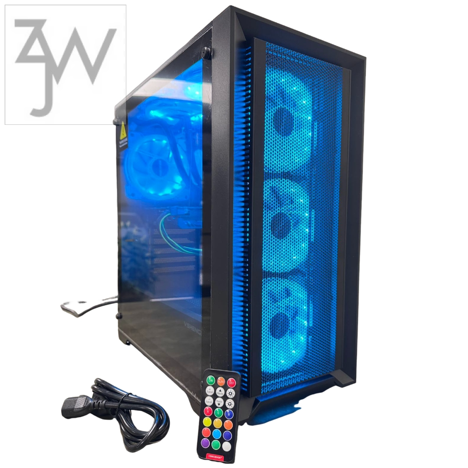 Gaming PC BLUE Desktop Computer i7 32GB 1TB SSD 1TB HDD AMD RX580 WIFI ...