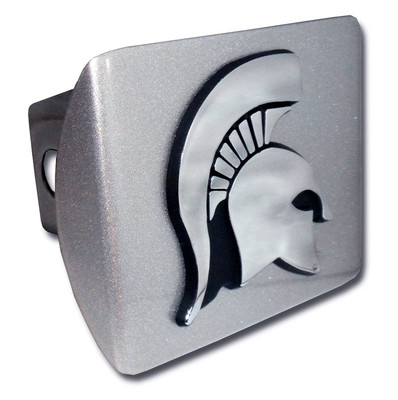 michigan state spartan head logo brushed chrome trailer hitch cover usa ...