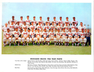 1965 MILWAUKEE BRAVES 8X10 TEAM PHOTO AARON MATHEWS BASEBALL MLB HOF ...