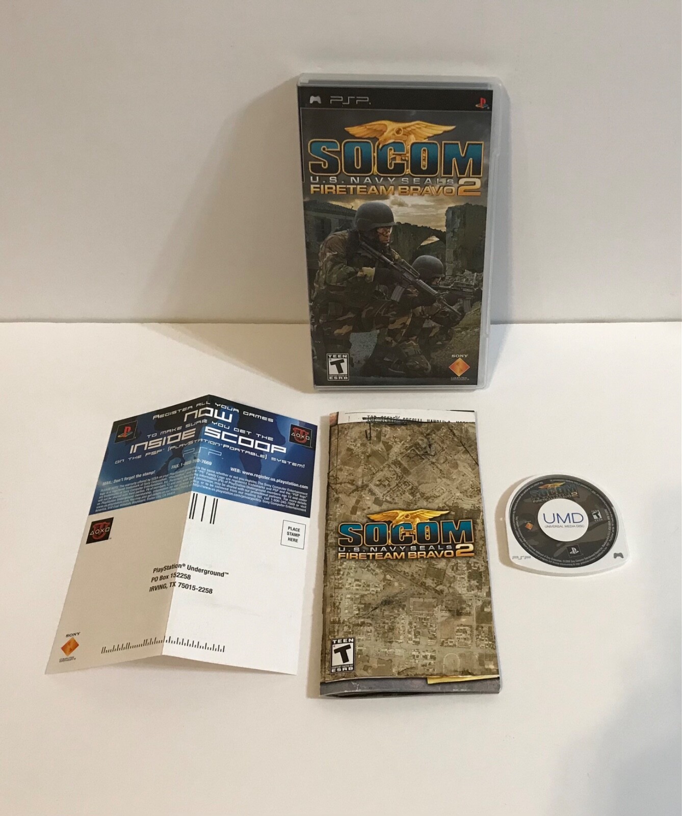 SOCOM US Navy Seals Fireteam Bravo 2 Sony PSP + Reg Card - Complete CIB ...