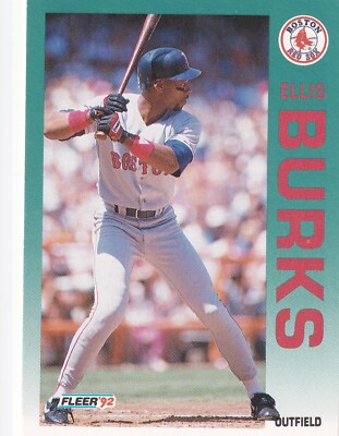 1992 Fleer #35 Ellis Burks MLB Boston Red Sox + (Yes 4 Free Mystery ...
