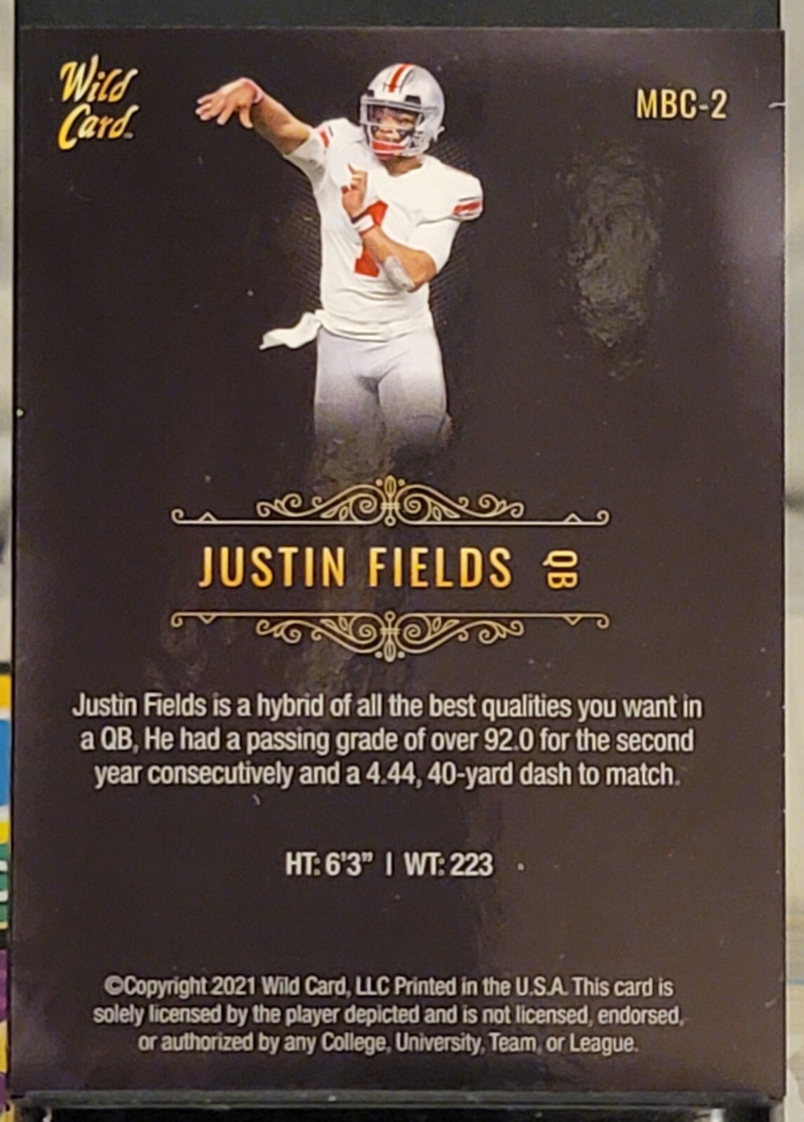 2021 Wild Card MATTE - Justin Fields #MBC-2 Retail Black (RC) for sale online | eBay
