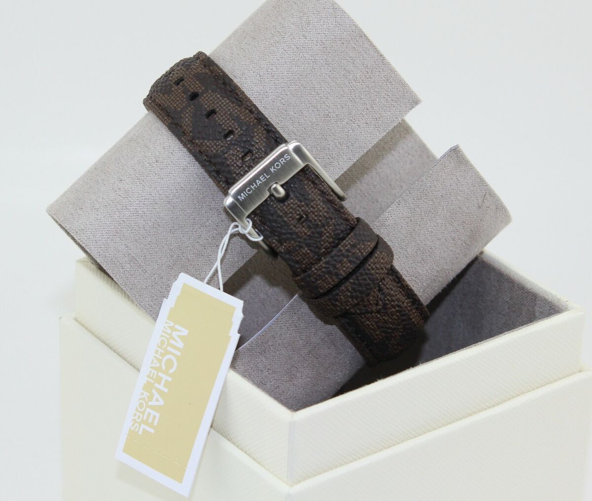 Michael Kors Irving Signature Brown Leather Logo Watch Michael Kors Irving Signature Brown Leather Logo Watch