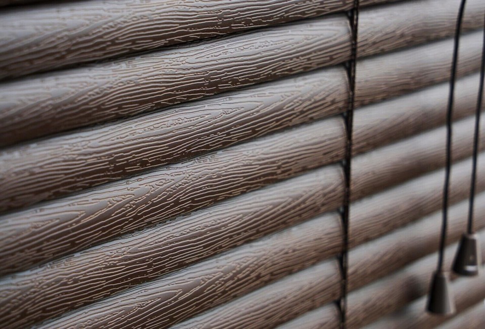 White PVC Blind Wood Effect Window Venetian Blinds Trimable Easy Fit ...