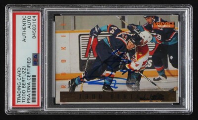 Todd Bertuzzi Signed 1995-96 SkyBox Impact #208 Rookie Card Auto RC PSA ...