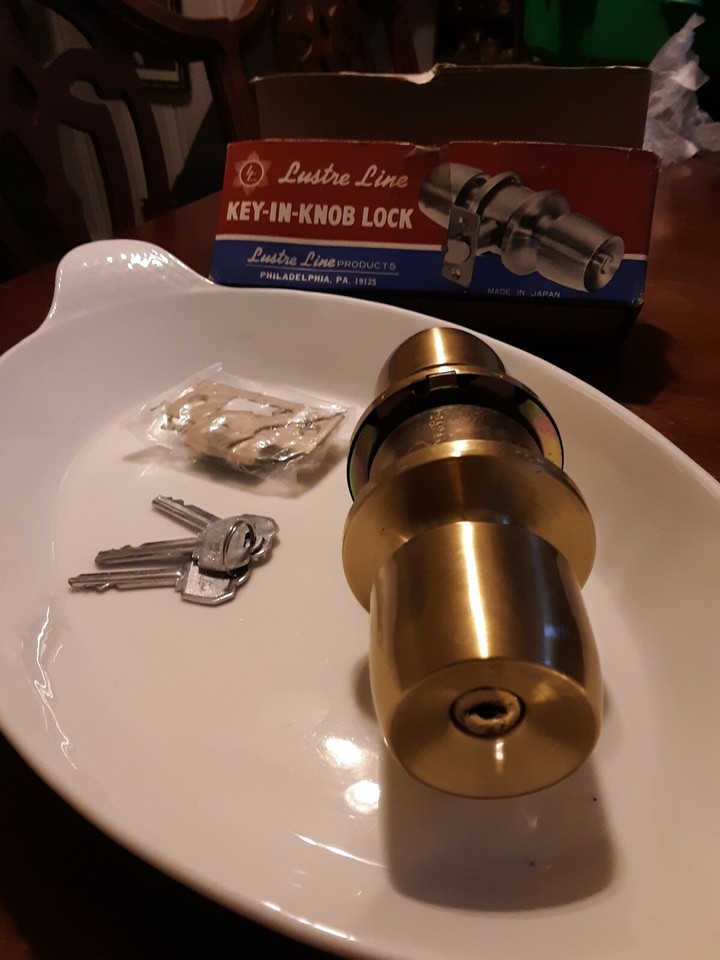 Vintage Door Knob Lustre Line Key In Knob Door Lock Push Button 3 Keys ...