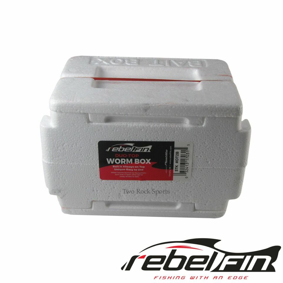 2-PACK - Duo-Top WORM BOX - Live Bait container Nightcrawler Red Worm ...