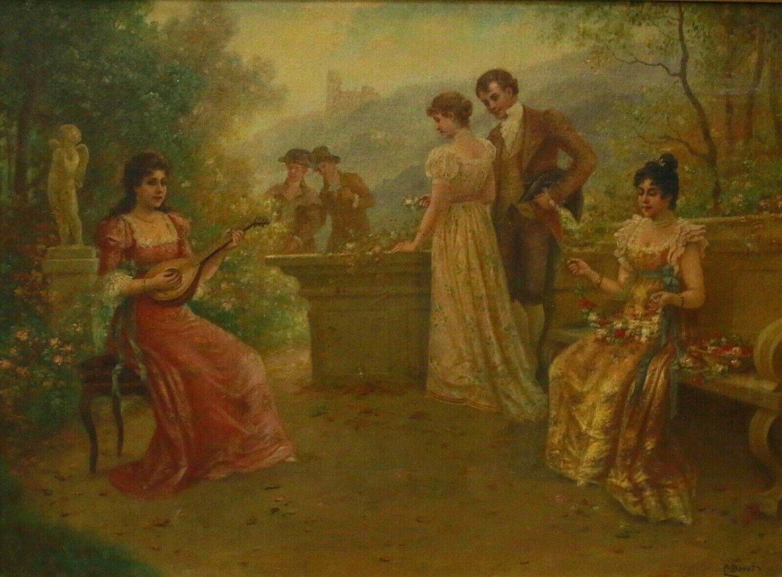 Louis Doret - Beautiful & Rare Matching Pair 19thC Finely Done Oil ...