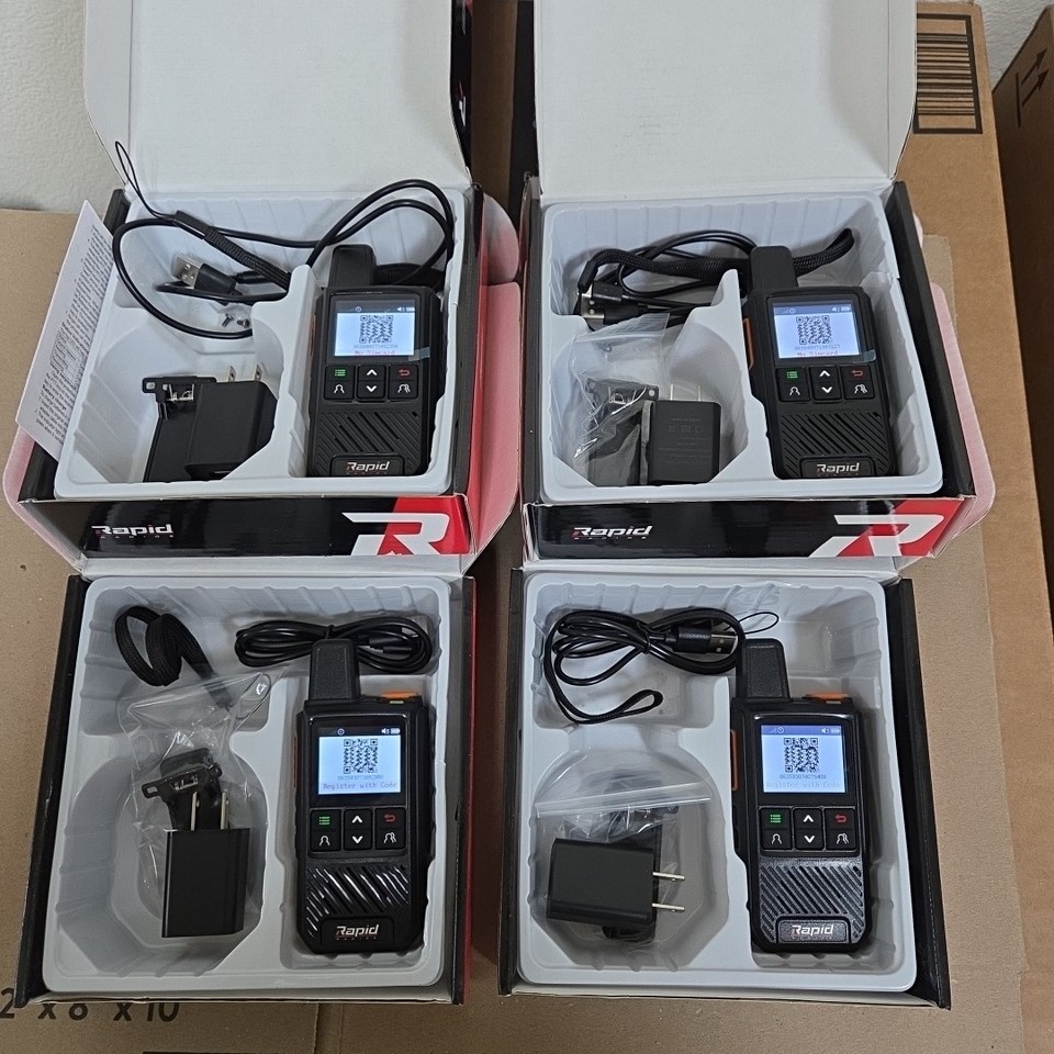 4 × Rapid Radios Push-To-Talk Nationwide Walkie-Talkie Model: G1 | eBay