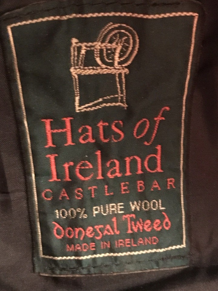 Vtg Donegal Tweed Wool Castlebar Fedora Hat Sz 7 3/8 Gray Black Hats of ...