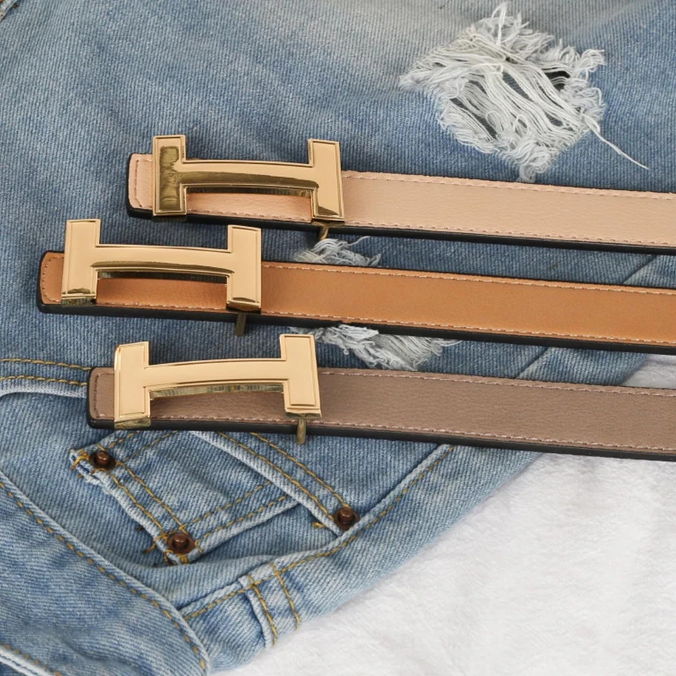Women's Belts with Gold Buckle Fashion Waist Band Elegant Ladies' Belt ...