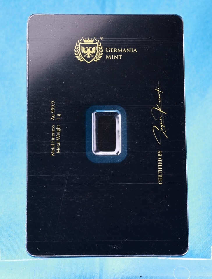 Germania Mint Goldbarren 1 Gramm 9999 Gold im original Blister | eBay