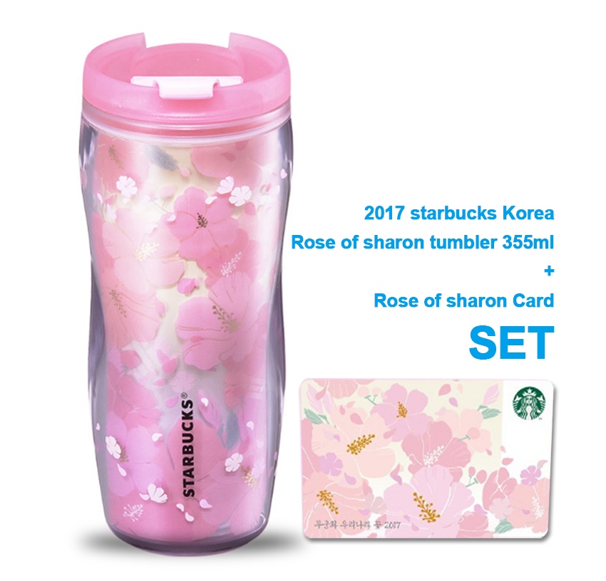 Starbucks Korea 2017 Rose of sharon tumbler 355ml + sharon Card SET ...