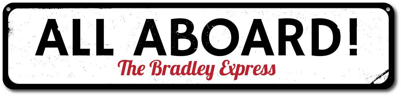 All Aboard Sign, Personalized Express Train Sign, Custom Train Metal ...