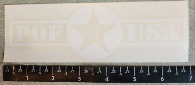 7" - POF USA Patriot Ordnance Factory White Peel Stick Vinyl Decal ...
