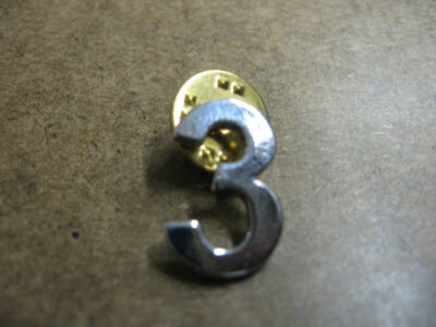 14KT WHITE GOLD EP NUMBER "3" LAPEL PIN | eBay