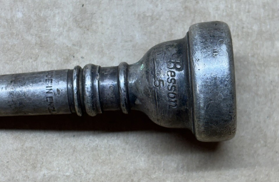 Vintage Distressed Besson 5 Cornet Trumpet Mouthpiece Made in England ...