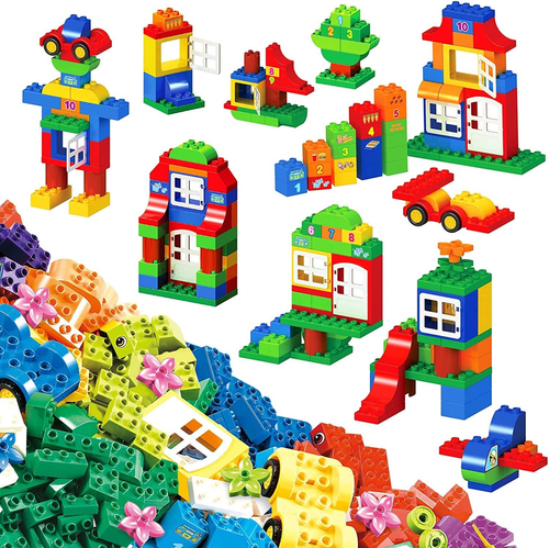 Large Building Blocks Set, 94 Pcs Classic Big Blocks STEM Toy Bricks ...