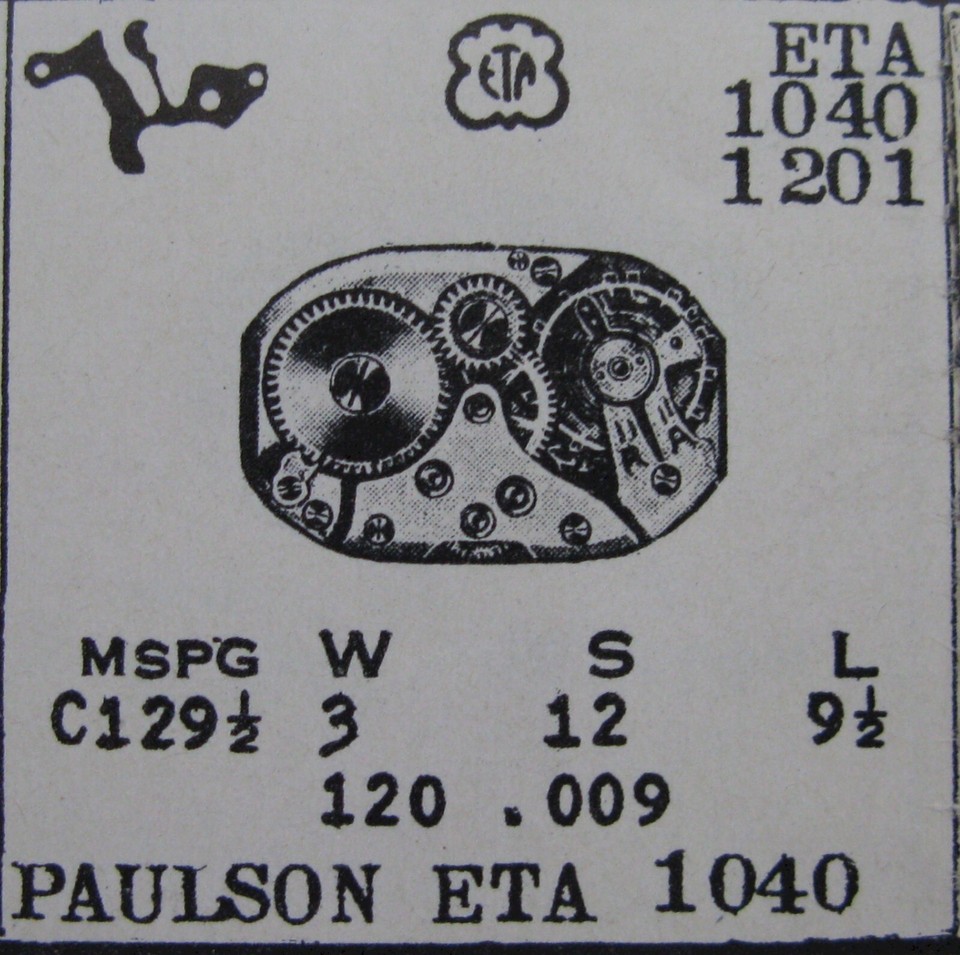 ETA 345 370 371 372 846 879 1040 1201 1213 watch movement part 401 stem ...