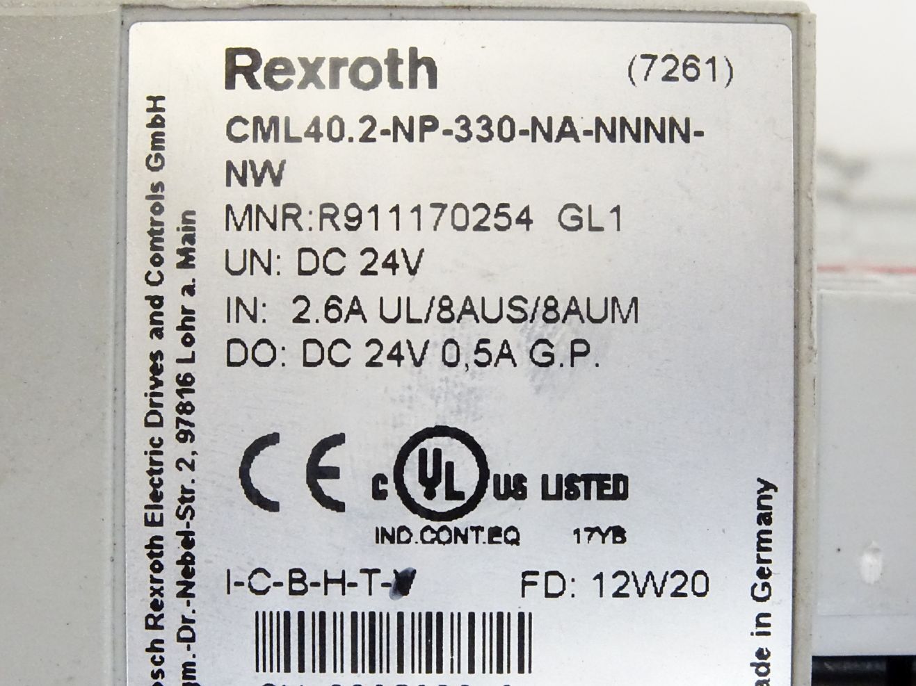 Rexroth R911170254 IndraControl CML40.2-NP-330-NA-NNNN-NW Controller ...