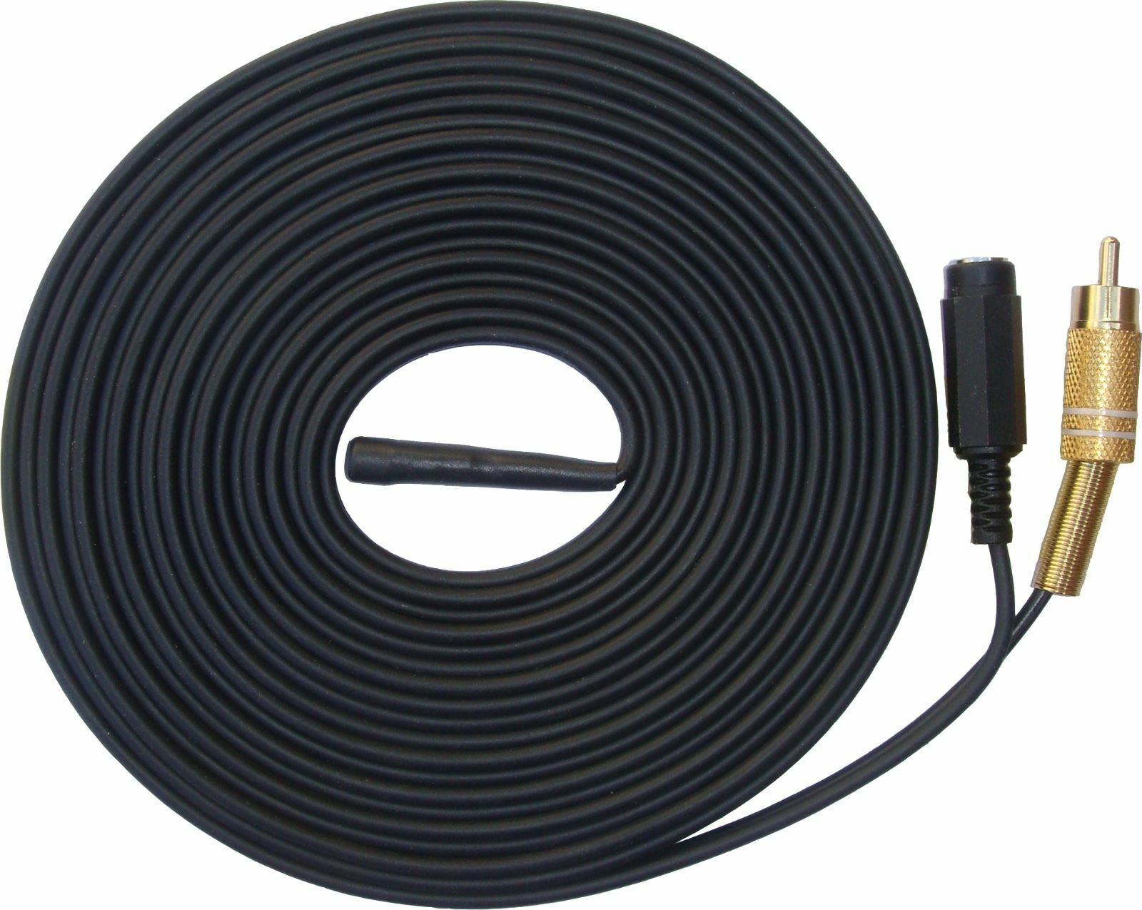 Sensitive CCTV Audio Microphone 5 Metre RCA Phono Cable & 12v DC Power ...