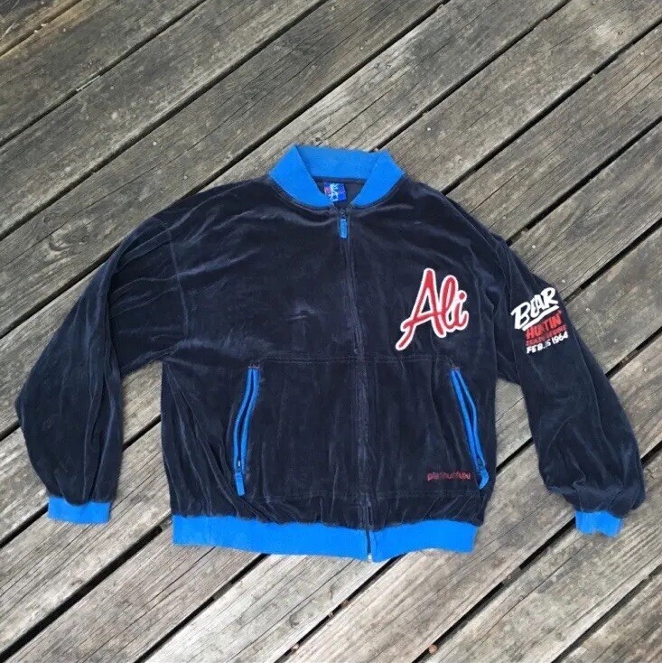 Vintage FUBU Platinum Muhammad Ali Jacket Mens L Full… - Gem