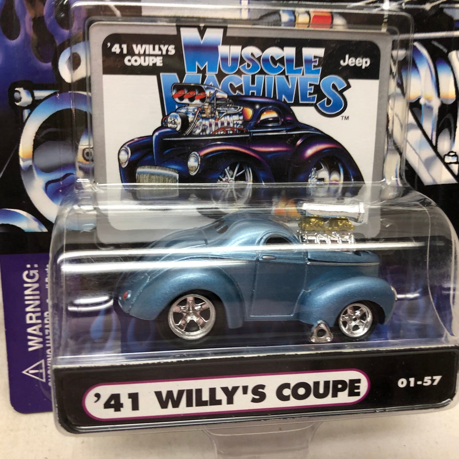 Funline Muscle Machines Toy Car '41 Willy's Coupe in Package 1:64 Blue ...
