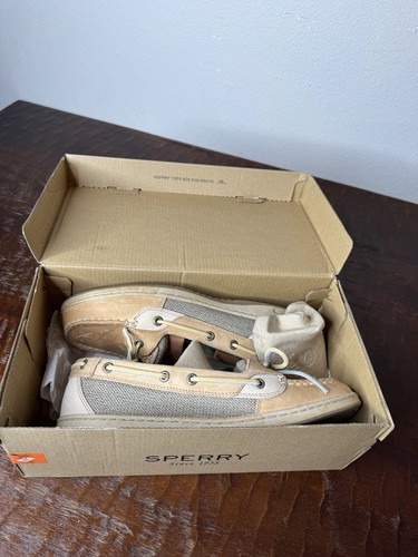 Sperry Top Sider Angelfish Linen Oat Beige Women's Memory Foam Boat ...