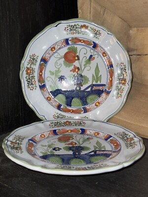 Brolli Faenza Garofano Blue Carnation Style Italy Pattern Salad Plates ...