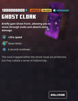 Minecraft Dungeons - Ghost Cloak Unique Gilded (Xbox)(PS4)(Switch)(PC ...