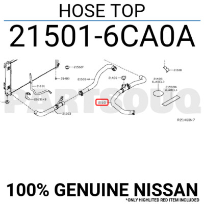 215016CA0A Genuine Nissan HOSE TOP 21501-6CA0A | eBay