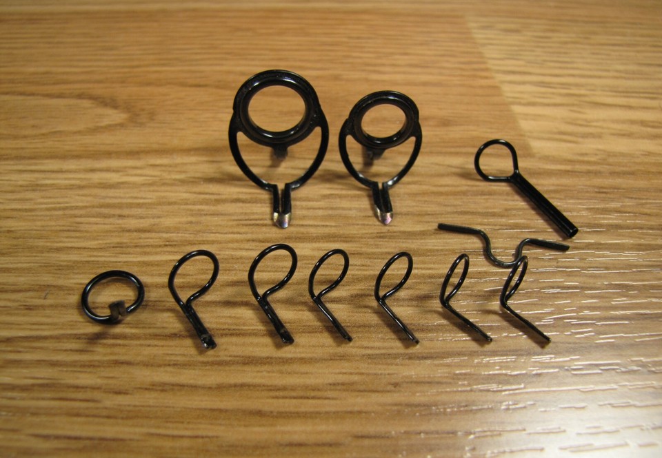 11 pc Black single fly rod guide set #4.5 tip | eBay