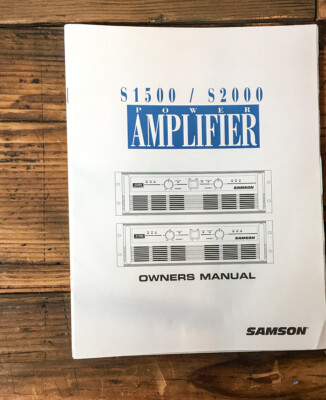 Samson S1500 S2000 Amplifier Owner / User Manual *Original* | eBay