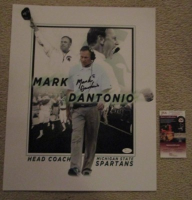 MARK DANTONIO MICHIGAN STATE SPARTANS MSU SIGNED PHOTO 16"x20" JSA COA ...