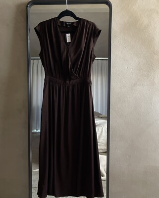 NWT Banana Republic Small Chocolate Brown Cap Sleeve Dress | eBay