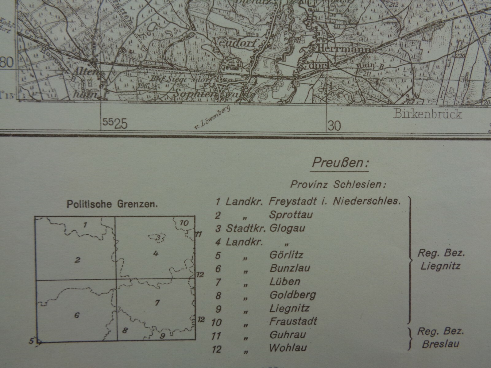 WW2 CAPTURED German map of GLOGAU, SPROTTAU & BUNZLAU (with VARIOUS INK ...