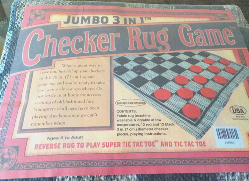 Checker Rug Game Travel NEW UNOPENED made USA Cracker Barrel 3 in One ...