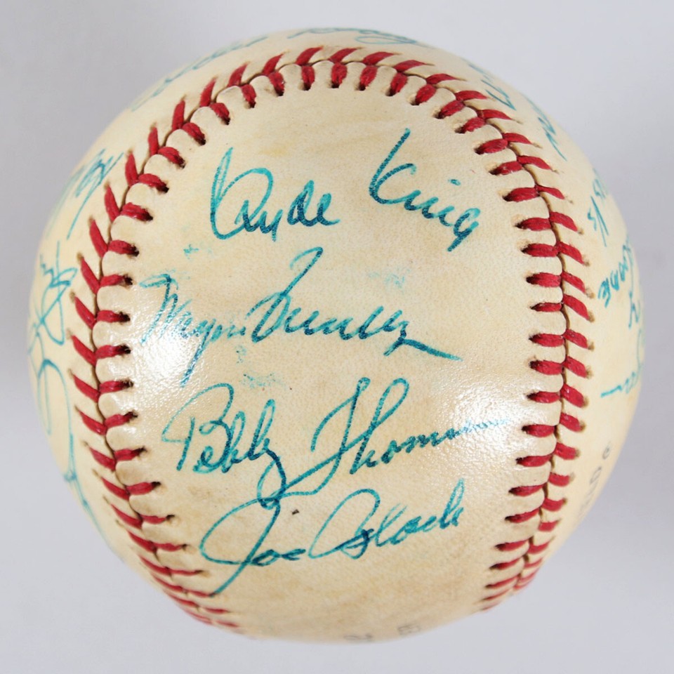 Vintage Brooklyn Dodgers Team-Signed Baseball Old Timers Game vs ...