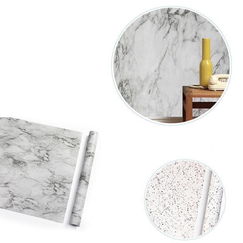 10M Marble Wall Sticker Decor Roll Wallpaper Self Adhesive Contact ...