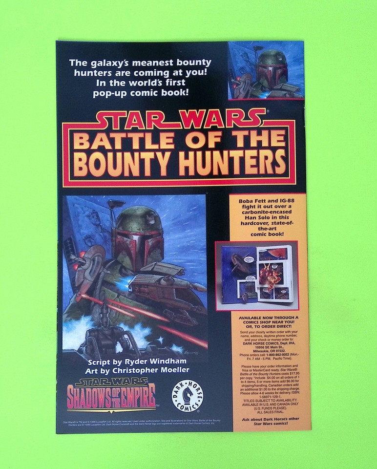 Star Wars Boba Fett #2 1996 Dark Horse Comics High Grade Comic Book R64 ...