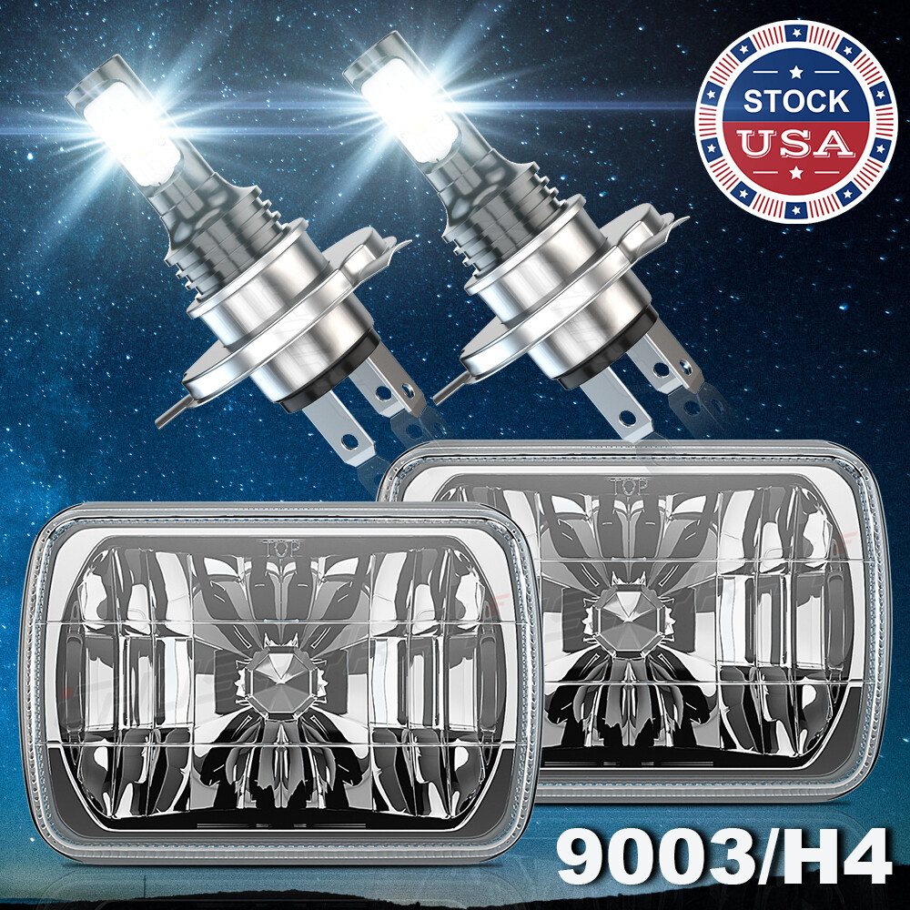 Fit Chevy Corvette C4 1984-1996 Pair 5x7 7x6 LED Headlights Kit Hi-Lo ...