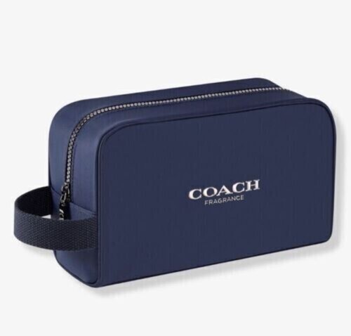 Coach Fragrance Men’s Travel Toiletry Dopp Bag Pouch Navy Blue | eBay