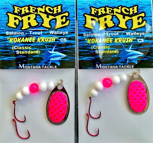 Kokanee Salmon Trolling Spinners (2): “PINK HADDOCK” by Montana Tackle ...
