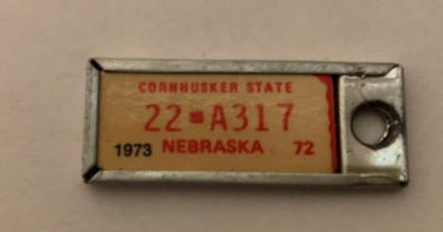 Vintage DMV License Keychain Tag 1973 Cornhusker State Nebraska | eBay