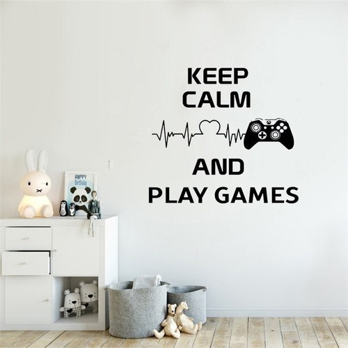 Keep Calm Quotes Wall Sticker Controller Home Decor Room Playroom ...