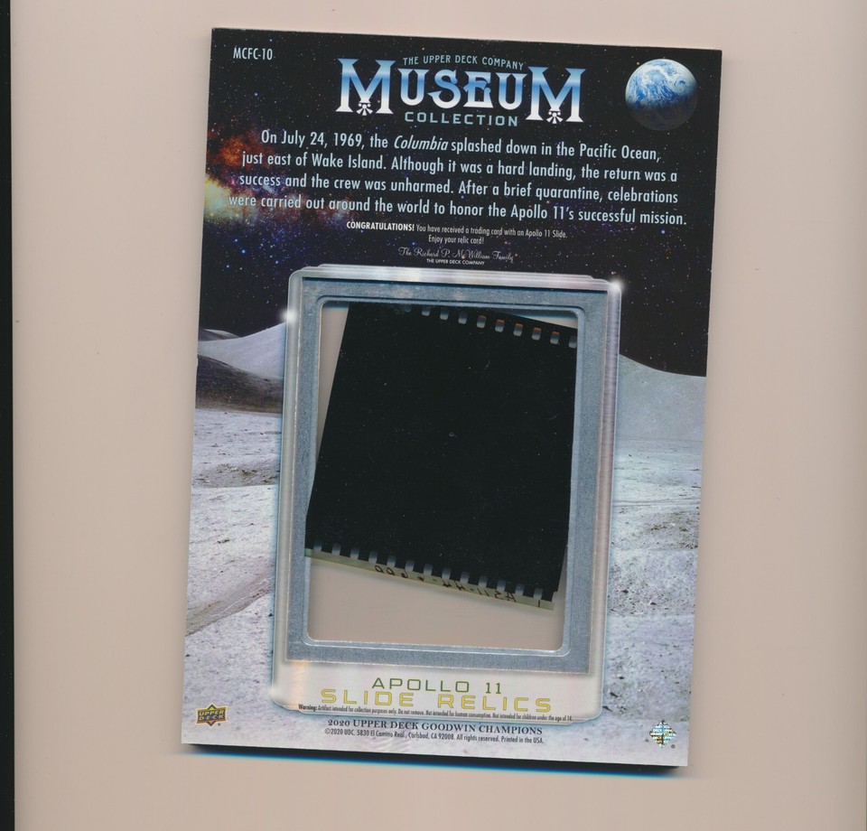2020 Goodwin Champions Museum Collection Jumbo Apollo 11 Slide Relic ...